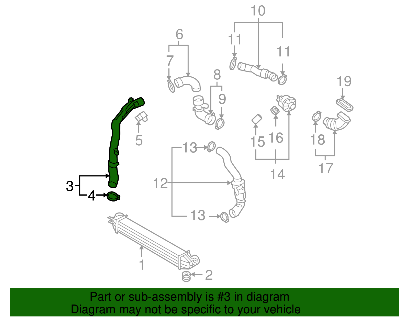 13-71-7-593-369 - Charge air line 2007-2015 Mini Cooper | AutoNation Parts