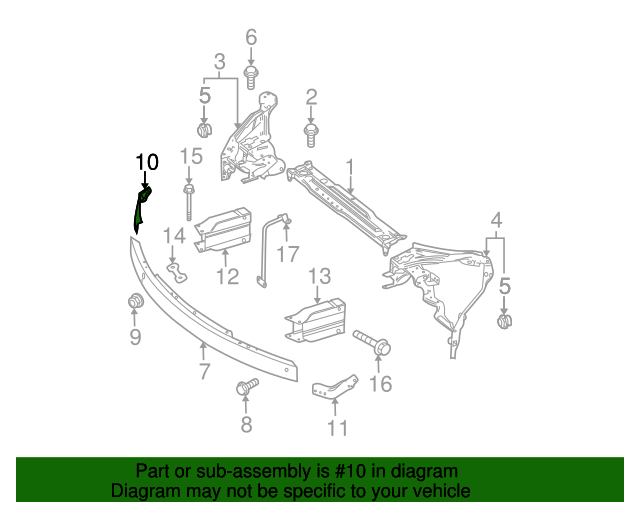 204-620-02-85 - Impact Bar Bracket 2008-2015 Mercedes-Benz | Mercedes ...