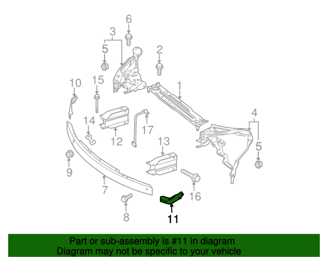 204-620-01-85 - Bumper Impact Bar Bracket 2008-2015 Mercedes-Benz ...