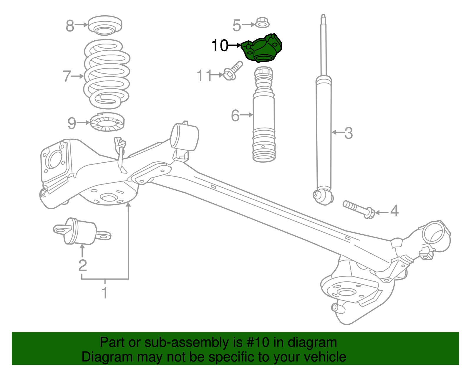 2012-2020 Chevrolet Sonic Rear Driver Side Shock Absorber Upper Mount ...