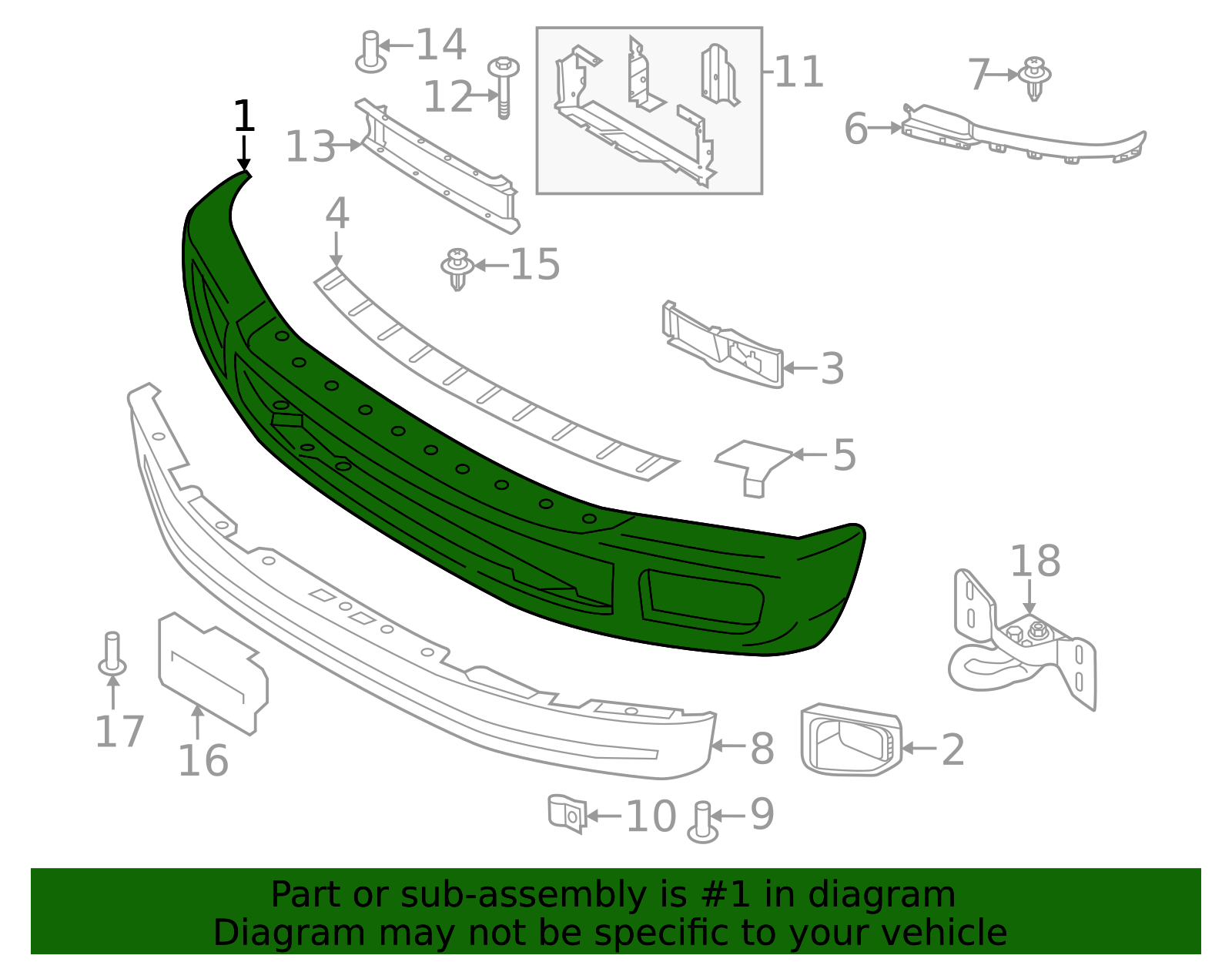 2020-2022 Ford | Bumper Face Bar | LC3Z-17757-FAPTM | Walls' Ford Parts