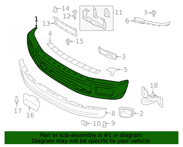 Genuine OEM Ford Part - Bumper Face Bar LC3Z-17757-A | Genuine OEM Ford ...