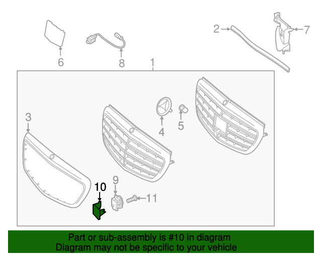 213-827-06-00 - Front Camera Cover 2017-2020 Mercedes-Benz | Mercedes ...