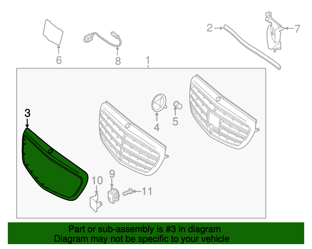 2017-2020 Mercedes-Benz Grille Molding 213-888-13-00 | AutoNation Parts