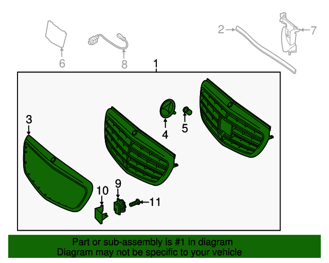213-880-20-03 - Grille 2017-2020 Mercedes-Benz | Mercedes-Benz USA Parts