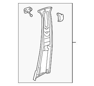 222-690-06-25-9H93 - Upper Center Pillar Trim 2014-2020 Mercedes-Benz ...