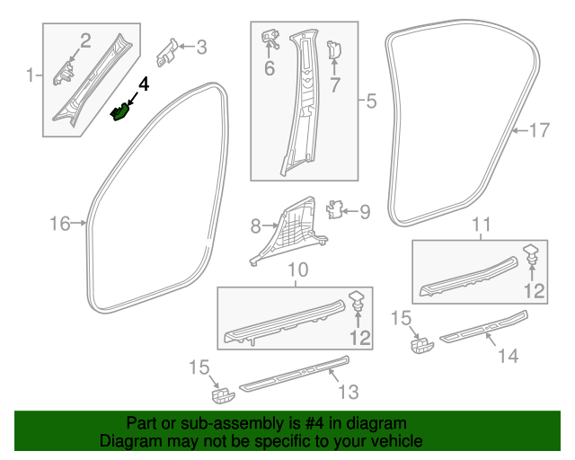 2014-2020 Mercedes-Benz Windshield Pillar Trim Lower Bracket 222-690-05 ...