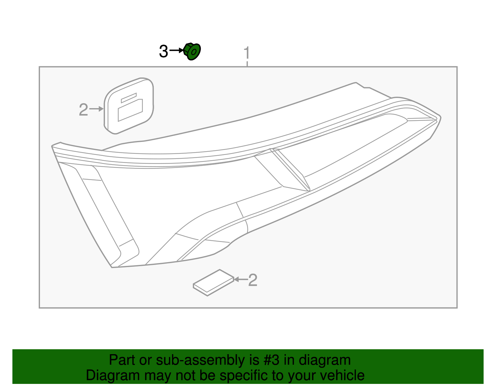 N-100-173-04 - Center High Mount Stop Light Nut 2008-2025 Audi | Audi ...
