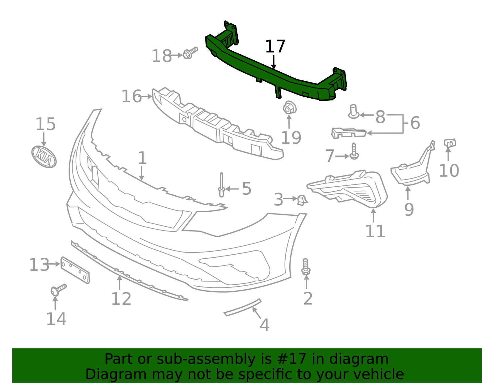 64900-D5510 - Impact Bar 2019-2020 Kia Optima | Kia.Parts Store