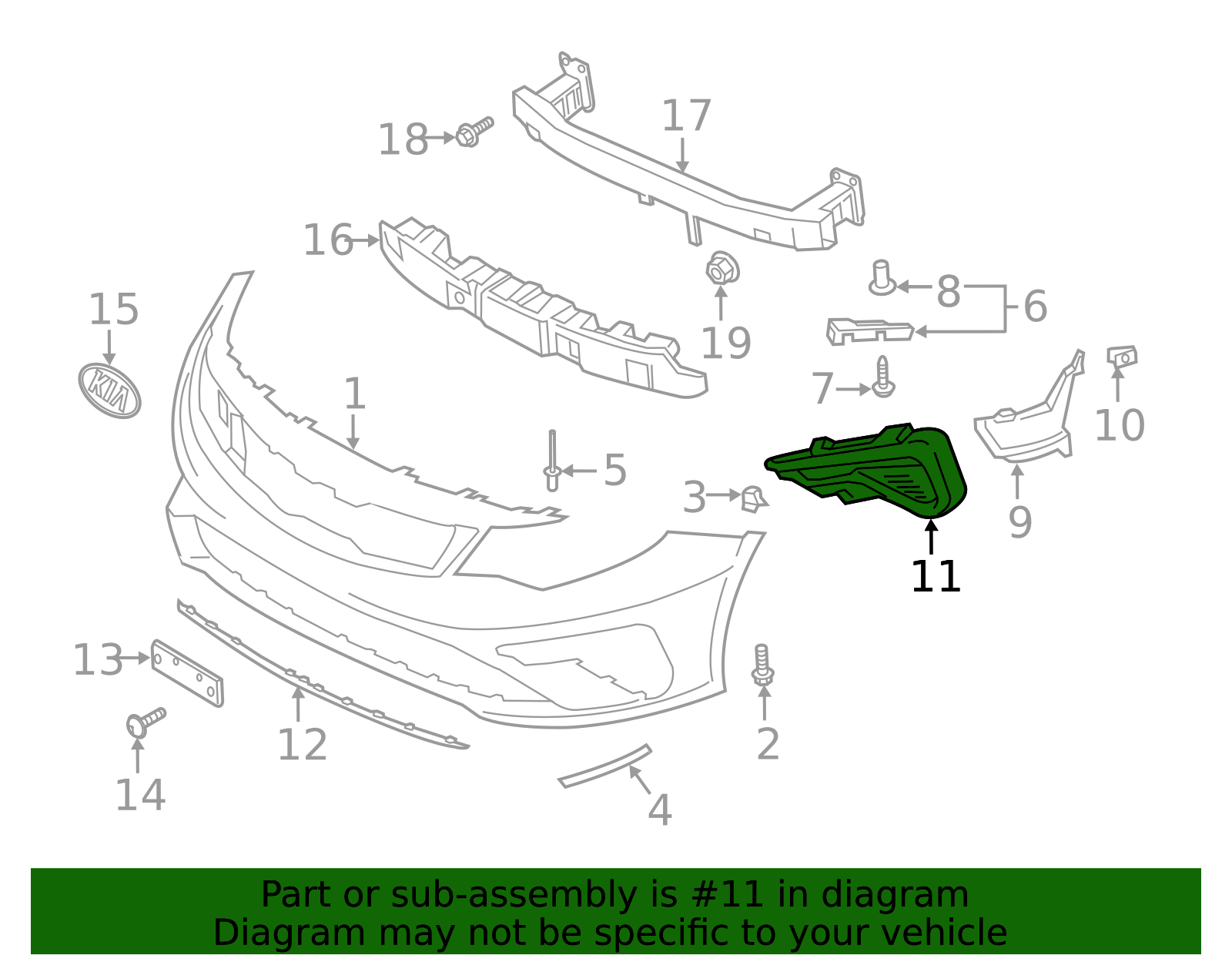 2019-2020 Kia Optima Lamp Bezel 86593-D5500 | Kia Automotive Parts