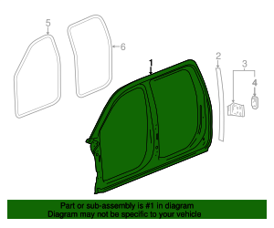 2014-2019 GM Passenger Side Outer Body Side Panel 23233004 GM ...