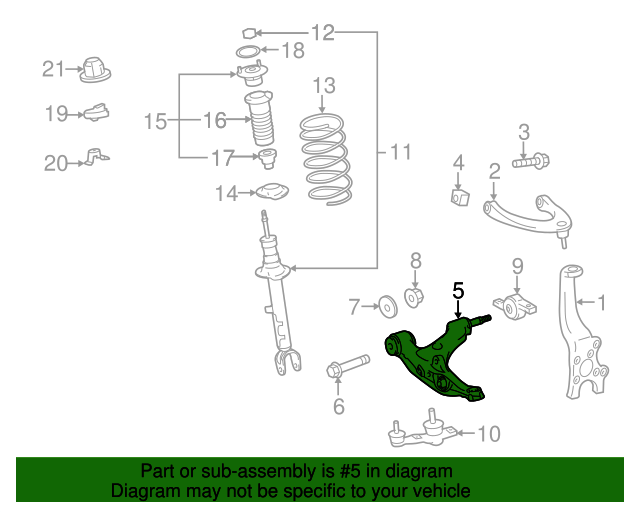 48620-53050 - Lower Control Arm - 2014-2017 Lexus | DiscMonster