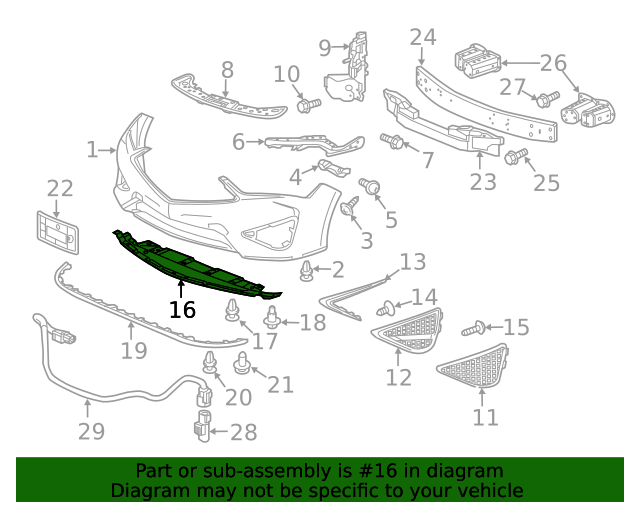 2019-2022 Acura ILX Lower Cover 71104-T3R-A00 | OEM Parts Online