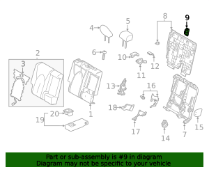 2020-2022 Toyota Highlander Seat Back Panel Hole Cover 72996-0E180-C0 ...