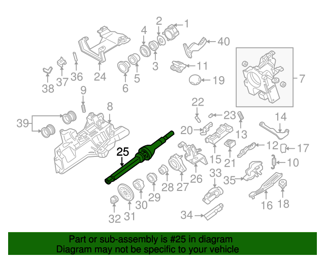 1992-2019 Ford Upper Shaft F2UZ-3524-A | Varsity Ford