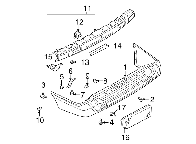 1995-2004 Nissan Bumper Cover Side Bracket 85222-0M00A | TascaParts.com