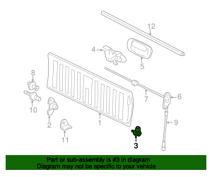 2000-2007 GM Passenger Side Inner Tailgate Hinge 15074252 GM ...