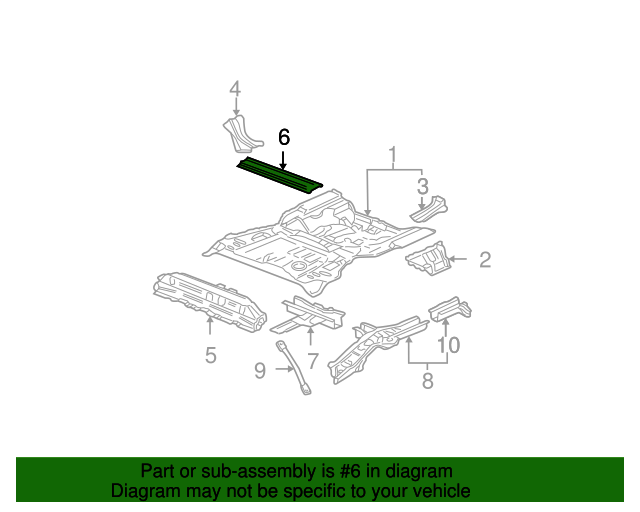 65741-S9A-310ZZ - Cross-Member, Rear Floor (Upper) - 2002-2006 Honda CR ...