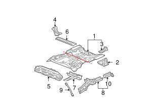 65741-S9A-310ZZ - Cross-Member, Rear Floor (Upper) - 2002-2006 Honda CR ...