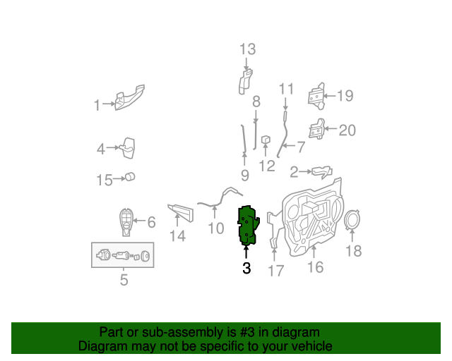2009-2020 Mopar Lock Actuator - Driver's Side (LH) 4589693AE ...