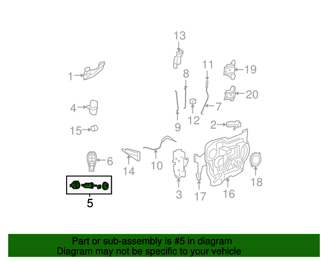 2005-2024 Mopar Lock Cylinder 05139099AA | Mopar Parts Canada