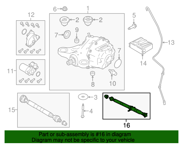 2014-2016 Land Rover Range Rover Sport Drive Shaft Assembly LR072500 ...