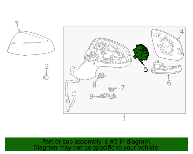 2020-2024 Toyota Door Mirror Drive Motor 87925-0E340 | Toyota Parts Center