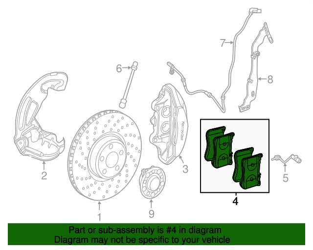 000-420-43-04 - Disk Brake Pad Front 2014-2019 Mercedes-Benz | Mercedes ...