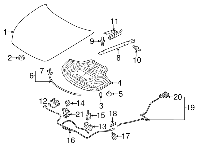 2008-2019 Infiniti Release Cable Protector 65626-JK00A | INFINITI Parts ...