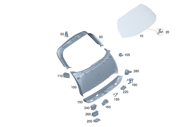 254-790-31-00 - Rear Spoiler Attachment Mercedes-Benz USA Parts