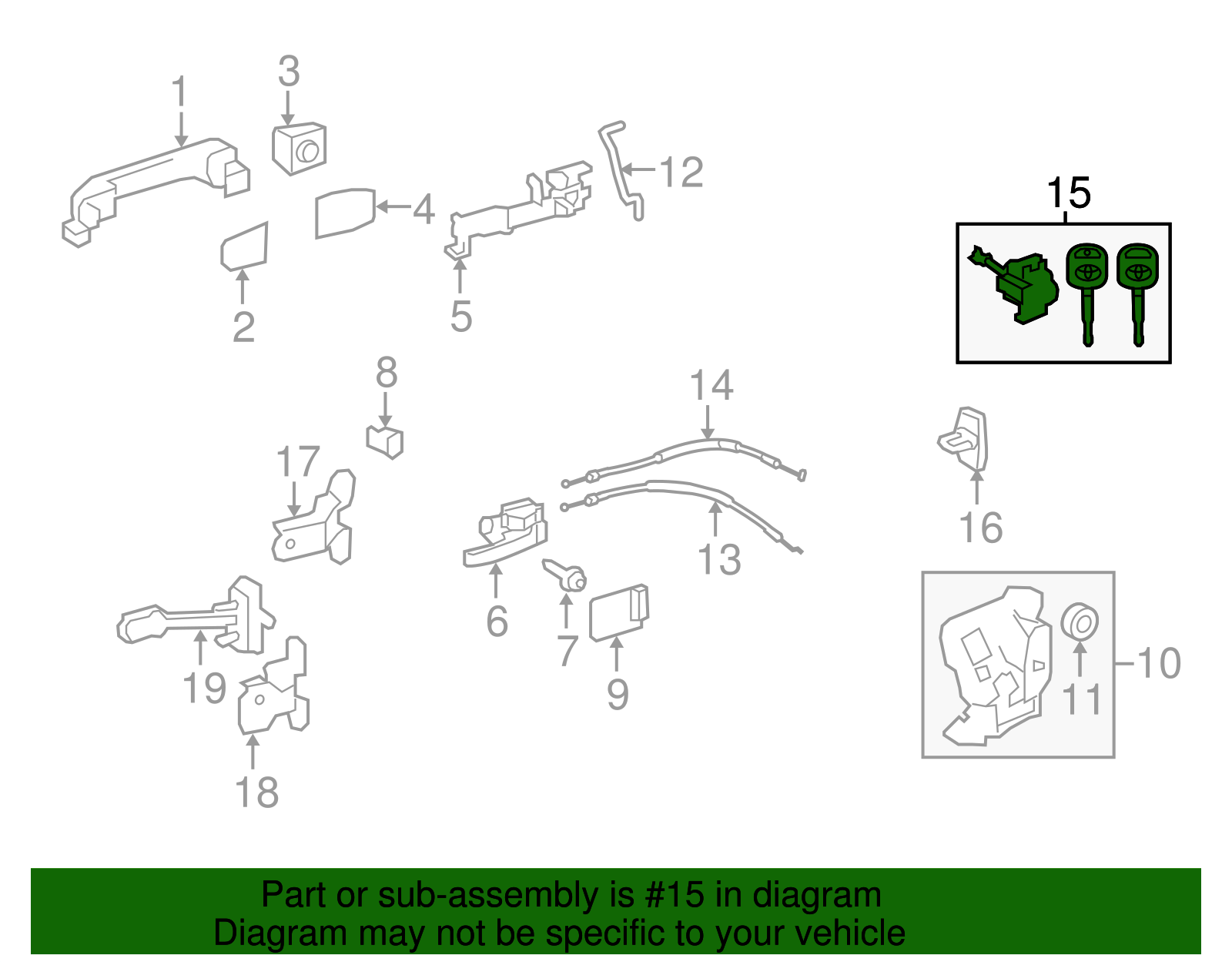 2012-2021 Toyota Tundra Cylinder & Keys 69052-0C020 | Toyota Parts Center