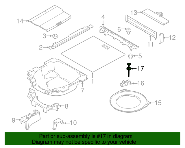 2017 Land Rover Range Rover Sport Spare Tire Retainer LR077351 ...