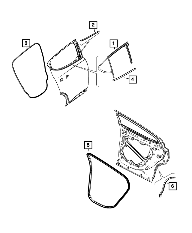 2023-2024 Dodge Hornet Rear Door Flush Glass Weatherstrip, Left ...