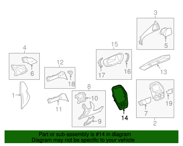 2019-2022 Chevrolet Spark Dark Anderson Silver Metallic Instrument ...