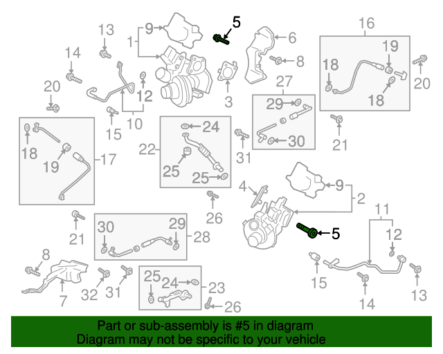2015-2021 Ford Turbocharger Bolt W719737-S900 | OEM Parts Online