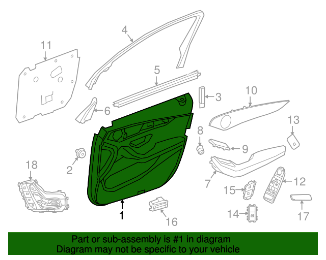 253-720-40-04-3E35 - Door Trim Panel 2016-2019 Mercedes-Benz | Mercedes ...