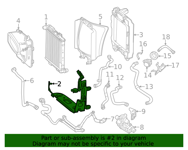 167-501-66-02 - Auxiliary Radiator Bracket 2020-2023 Mercedes-Benz ...