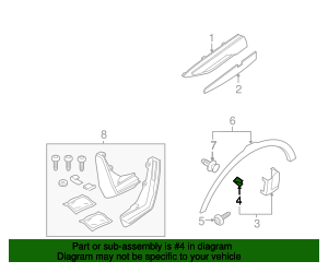 2012-2019 Land Rover Range Rover Evoque Lower Molding Retainer LR027260 ...