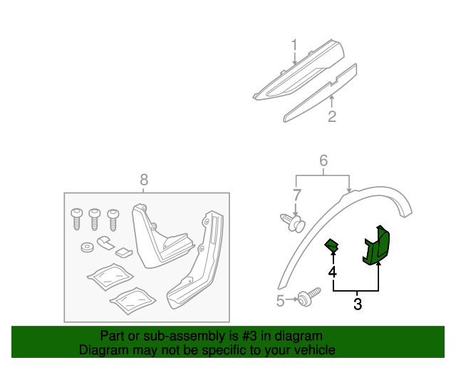 LR079234 - Fender Molding 2012-2019 Land Rover Range Rover Evoque ...