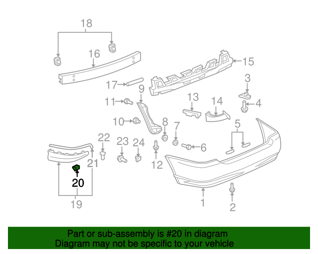 2003-2017 Toyota Spoiler Clip 76879-44010 | Toyota Parts