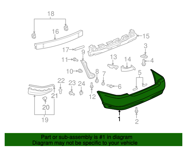 Toyota OEM Cover Rear Bumper L Part# 52159-02912 | OEM Vehicle Parts