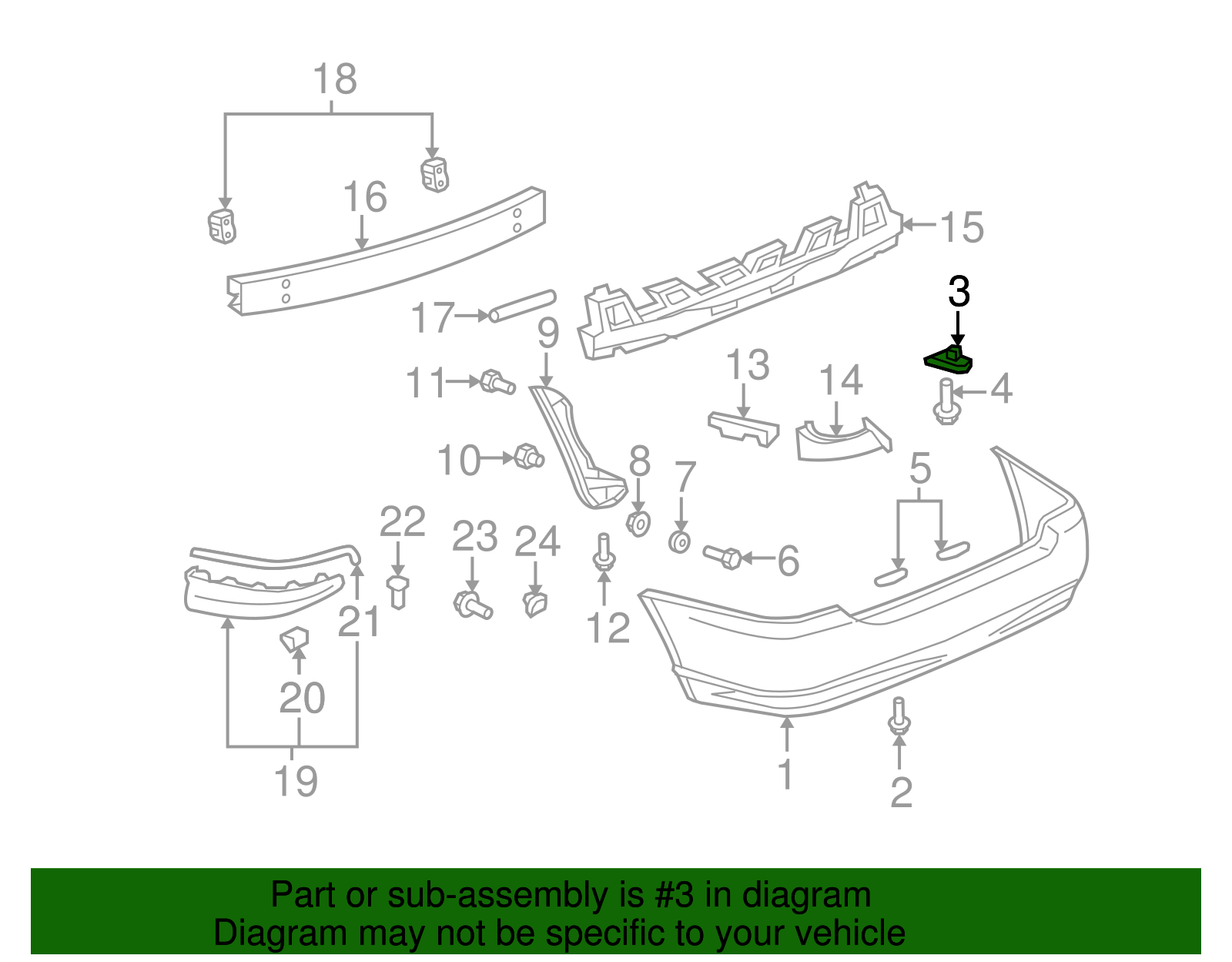 2003-2008 Toyota Corolla Bumper Cover Bracket 52197-02030 | Toyota ...