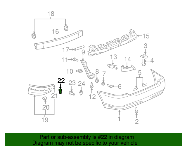 2003-2008 Toyota Rear Spoiler Clip 76853-10010 | Toyota Parts Center