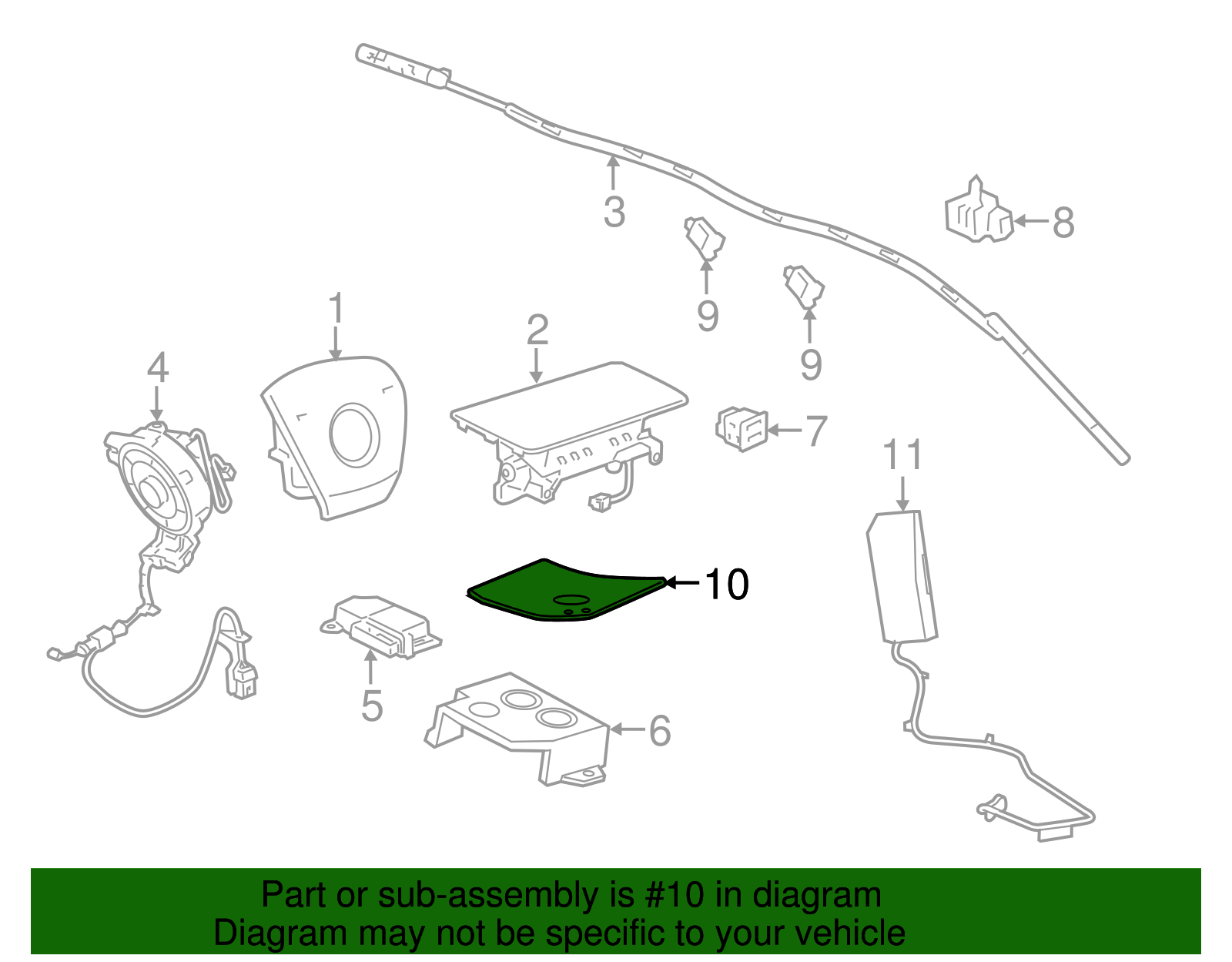20919642 - Airbag Front Passenger Presence Module 2009-2014 GM ...
