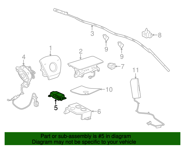 2011-2014 GM Airbag Sensing and Diagnostic Module 13579116 ...