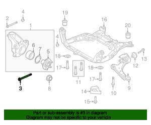 2012-2017 Land Rover Range Rover Evoque Knuckle Assembly Lower Bolt ...
