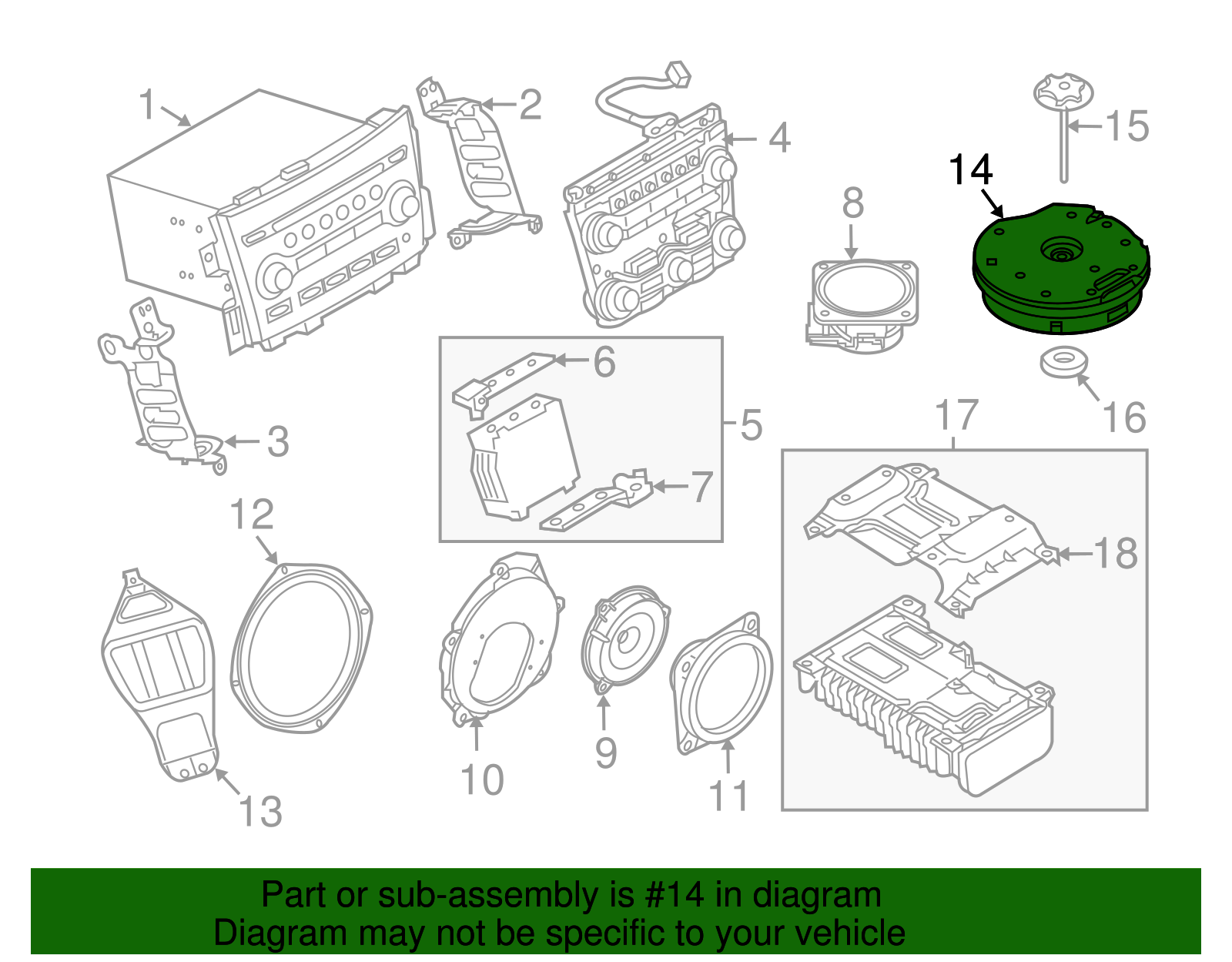 2015-2025 Nissan Speaker 28170-5AA0A | Temecula Nissan Parts