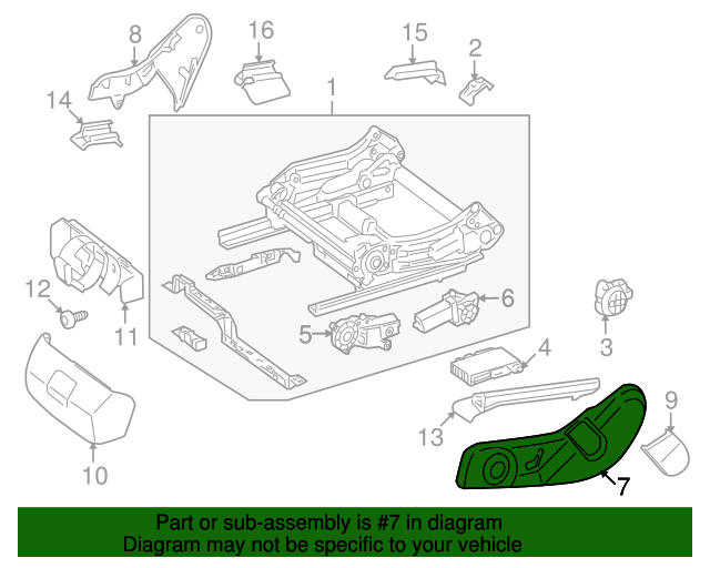 204-918-07-00-8N84 - Seat Back Recliner Adjustment Mechanism Cover 2010 ...