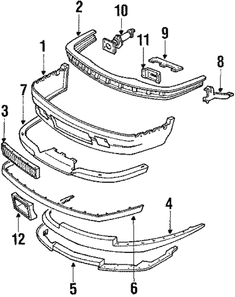 Bumper & Components - Front for 1990 Buick Reatta | TascaParts.com