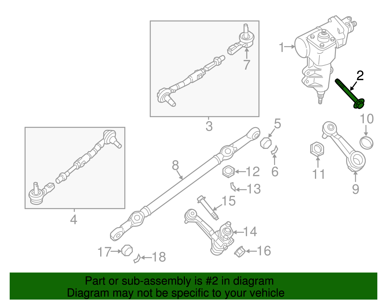 2012-2021 Nissan Steering Gear Bolt 48361-1PA0A | Nissan RVA